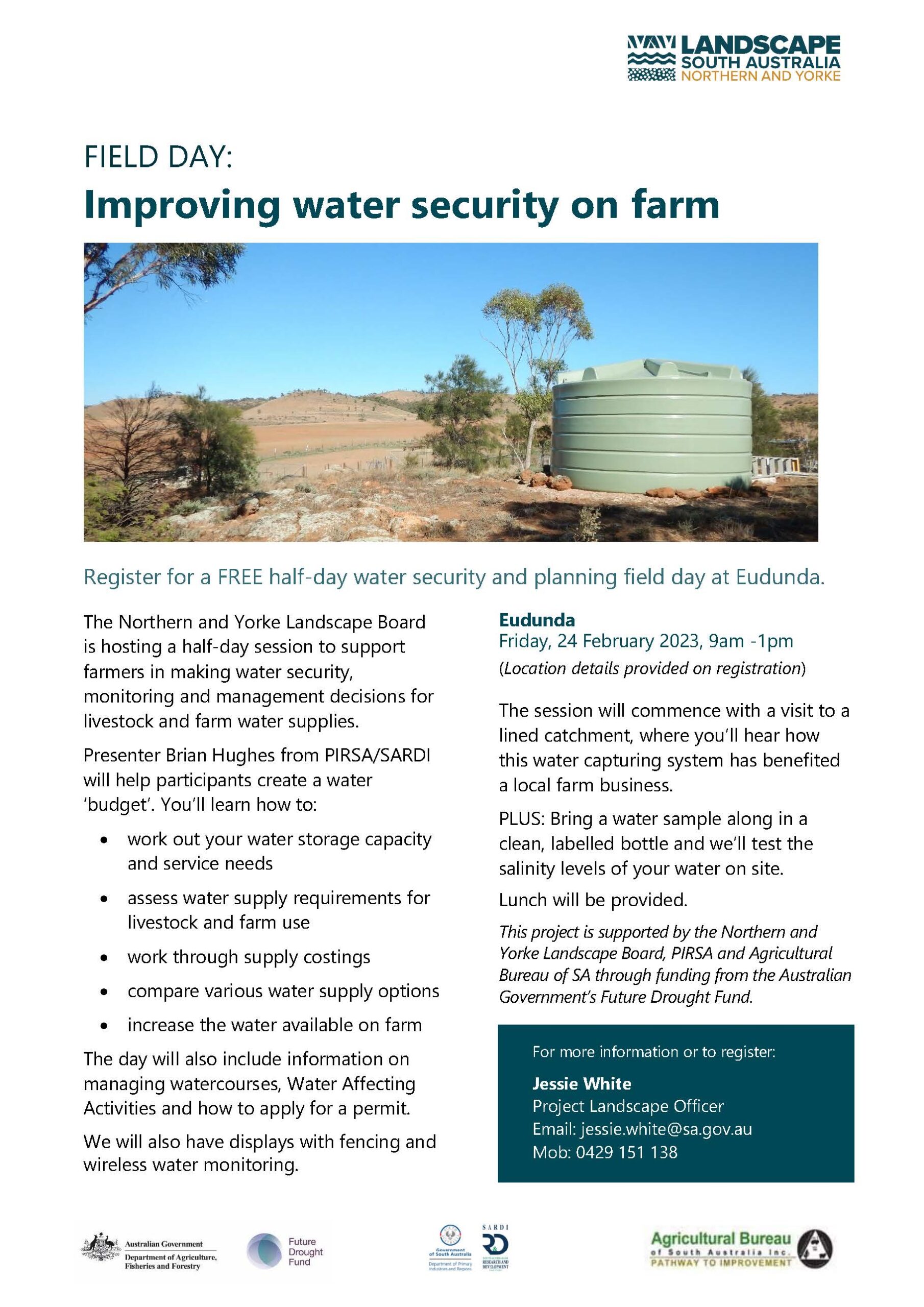 Improving Water Security – On Farm – Eudunda – Upper North Farming Systems